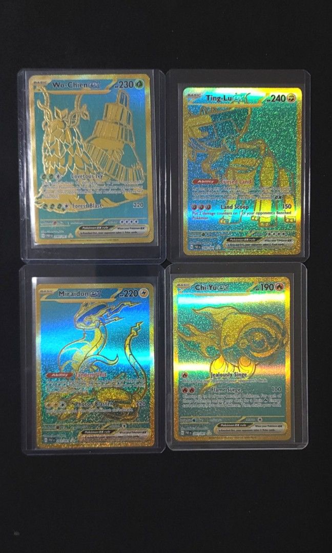 Paldean Fates Gold | Wo Chien | Ting Lu | Chi Yu | Miraidon, Hobbies ...