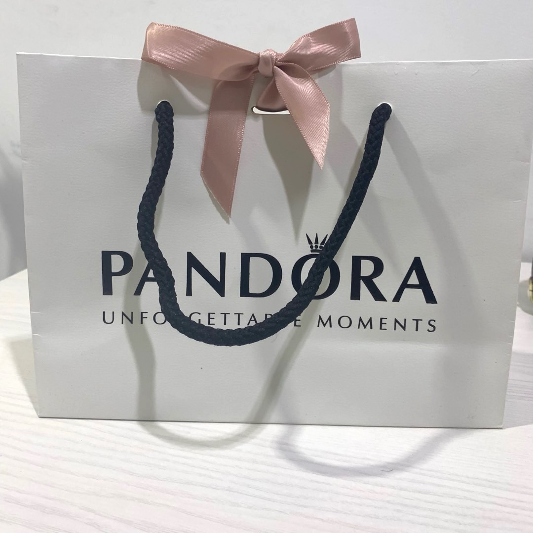 Pandora with pink Ribbon Paperbag/paper/shopping bag/beg Wrapping ...