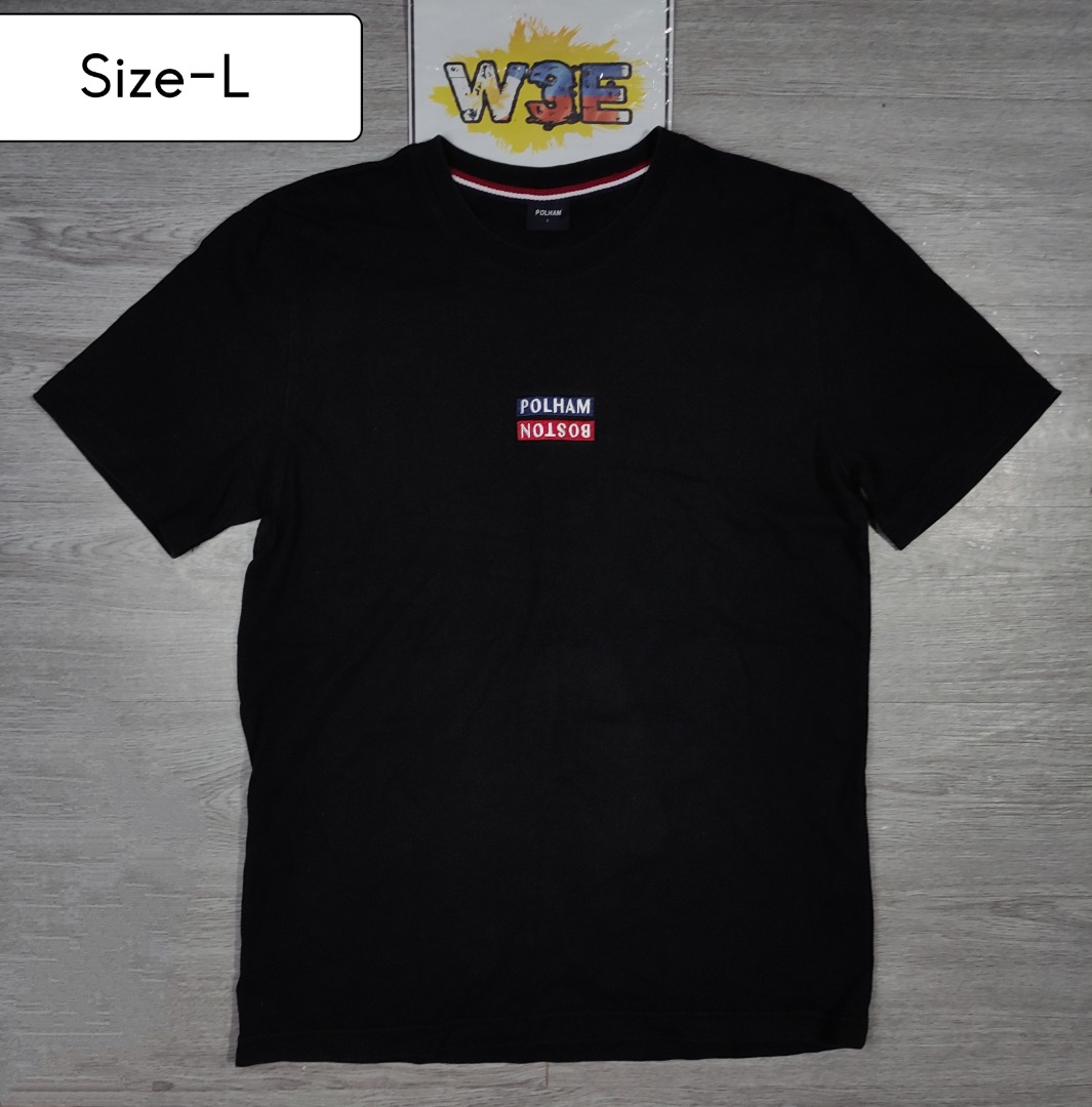 POLHAM BOSTON UPSIDE DOWN LOGO BLACK LARGE SHIRT - AUTHENTIC, Men's ...