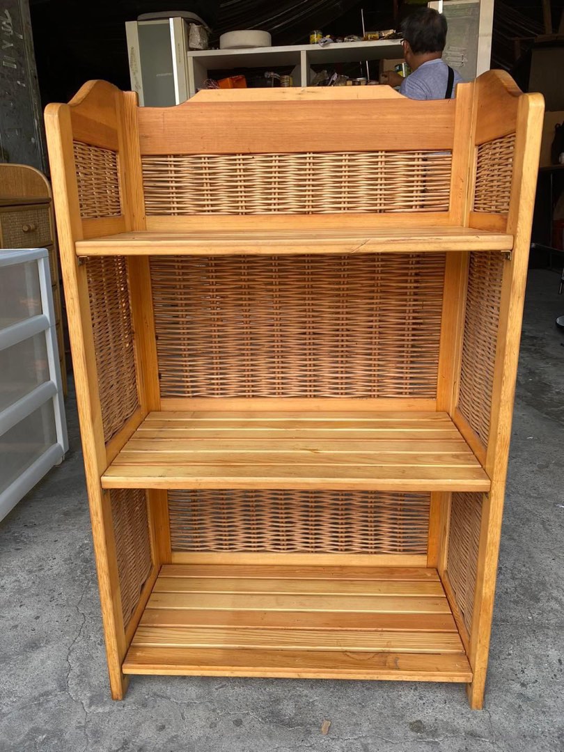 Rattan folding shoe rack, Furniture & Home Living, Furniture, Shelves ...