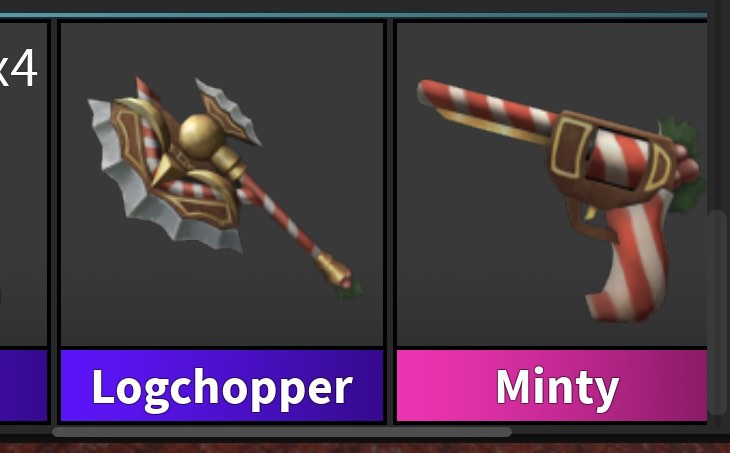 Roblox Murder Mystery 2 MM2 Set Knife Log Set Logchopper Minty Gun Set ...