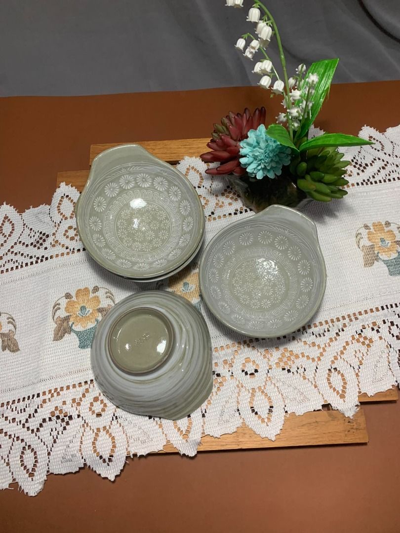 Stoneware Hand Held Bowls (SET), Furniture & Home Living, Kitchenware ...