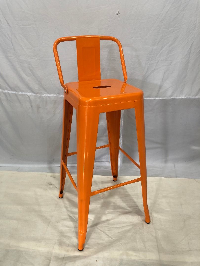 Sumo TLXBR75 All Steel Tolix Bar Stool with Backrest, Powder Coated ...