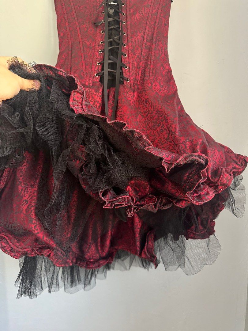 VINTAGE RARE Vampire Gothic Boned Corset Gown Dress, Women's Fashion ...