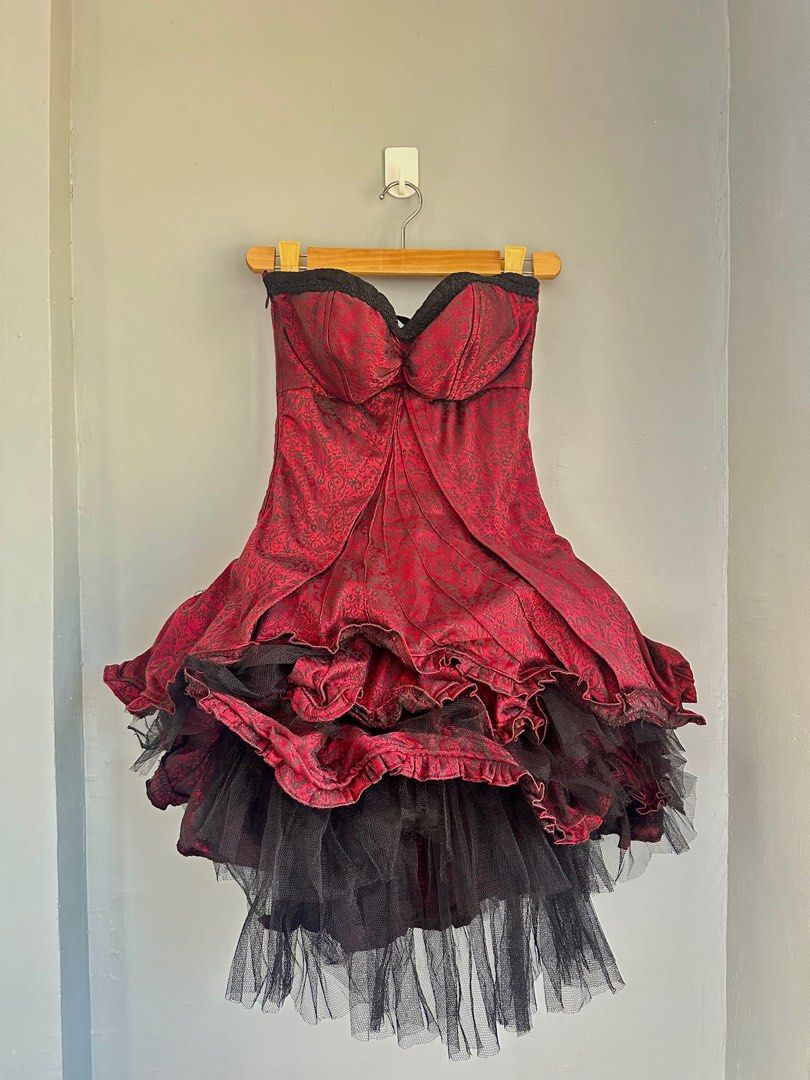 VINTAGE RARE Vampire Gothic Boned Corset Gown Dress, Women's Fashion ...
