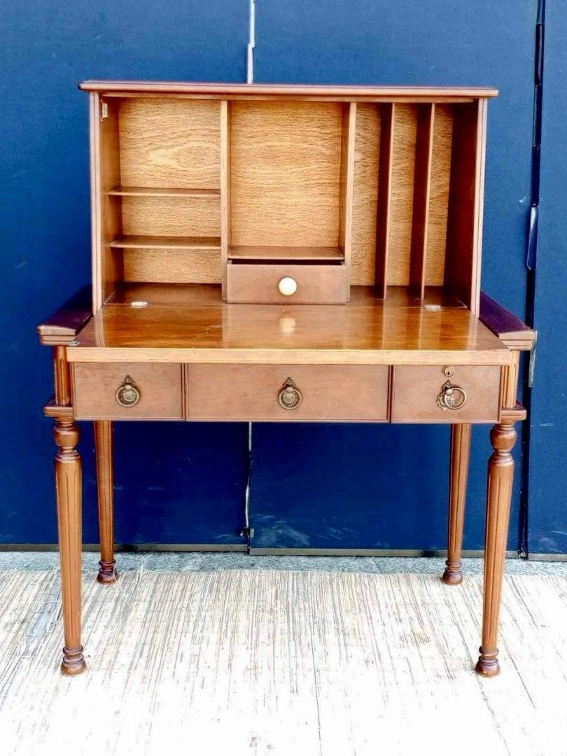 Vintage study desk, Furniture & Home Living, Furniture, Tables & Sets ...