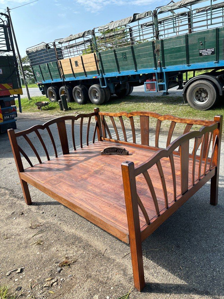 Vintage wooden daybed ( pangkin ) about 79 x 60 x 20 inches/ 200.5. X ...