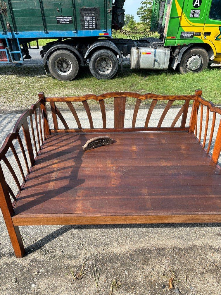 Vintage wooden daybed ( pangkin ) about 79 x 60 x 20 inches/ 200.5. X ...