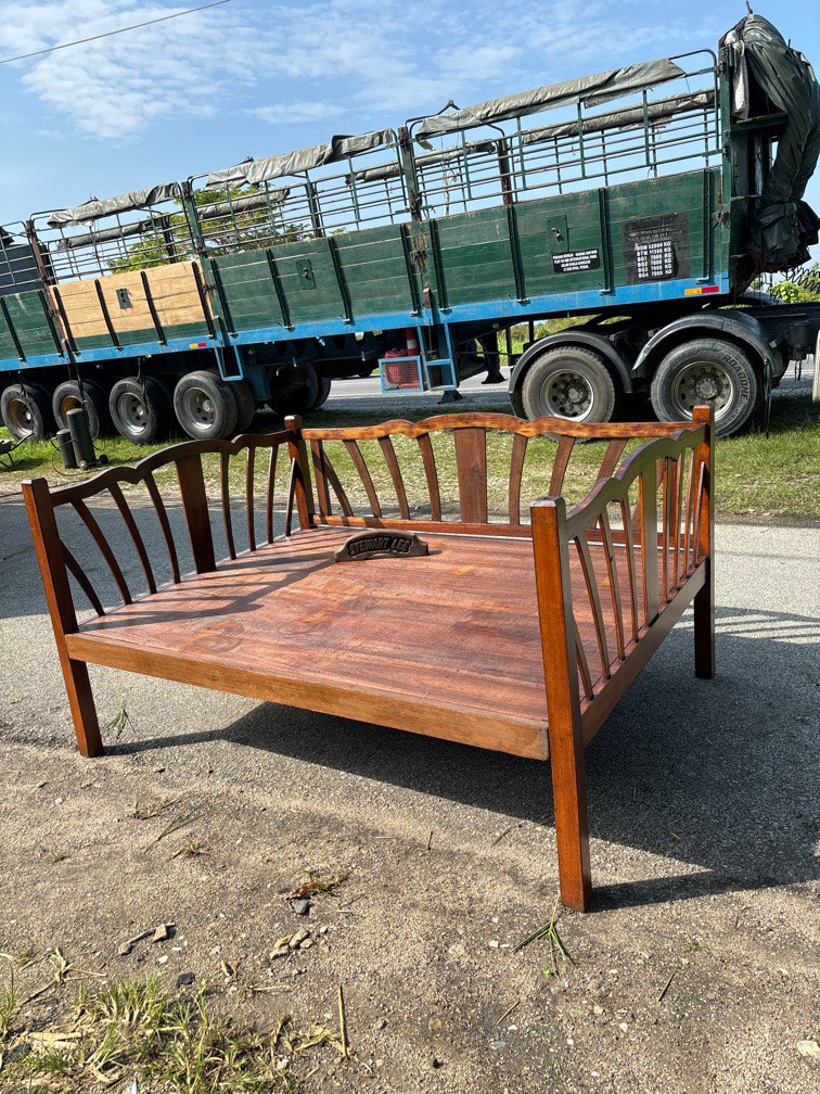 Vintage wooden daybed ( pangkin ) about 79 x 60 x 20 inches/ 200.5. X ...
