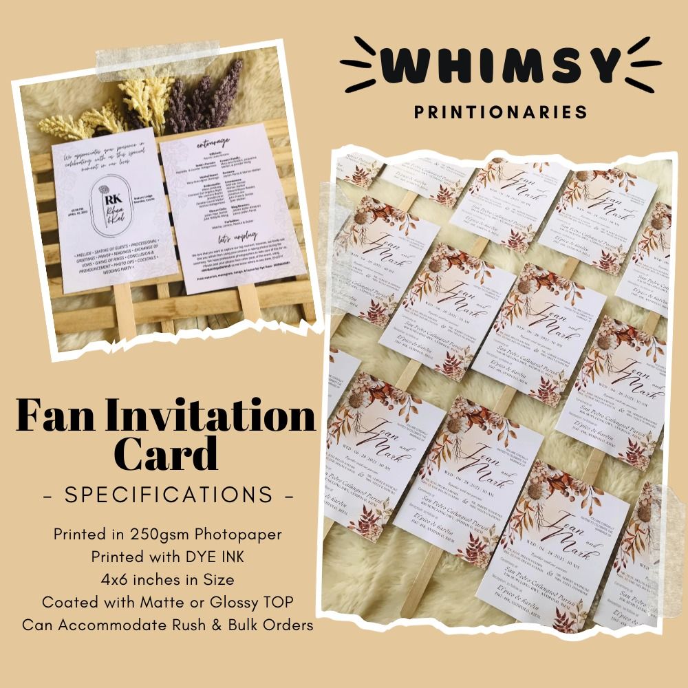 =WHIMSY= Customize Invitation Fan - Perfect for outdoor events ...