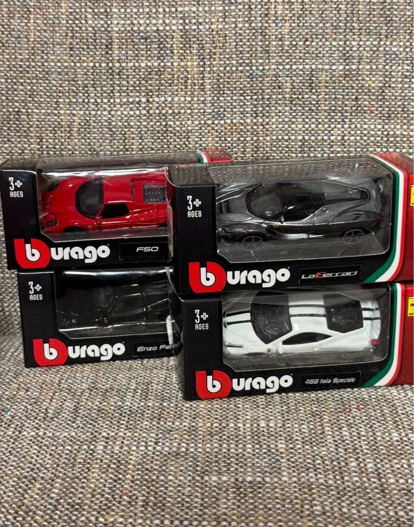 1/64 Burago Diecast set of 4 Ferrari models, Hobbies & Toys, Toys ...