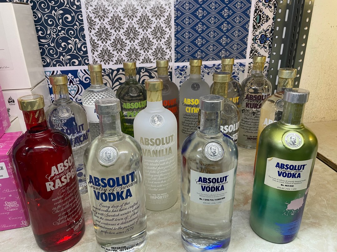 Absolut Vodka 1 Liter, Food & Drinks, Alcoholic Beverages on Carousell