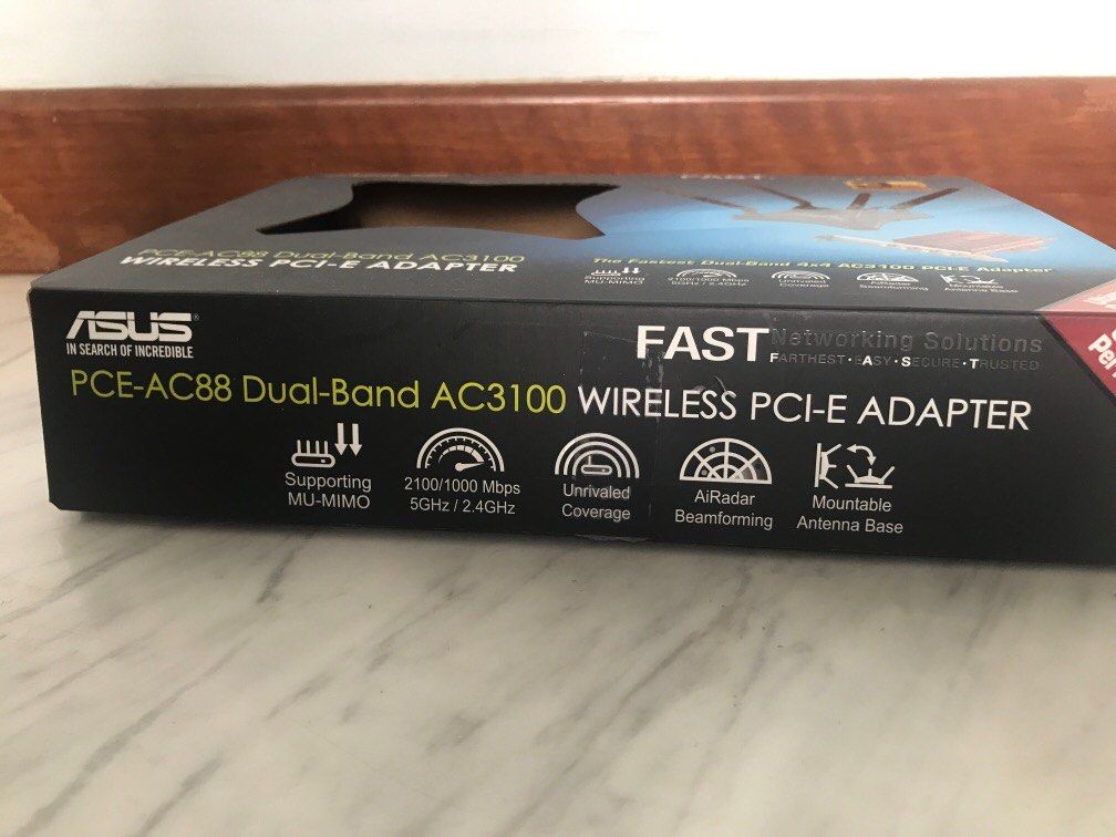 ASUS PCE-AC88 Dual-Band AC3100 Wireless PCI-E Adapter, Computers & Tech ...