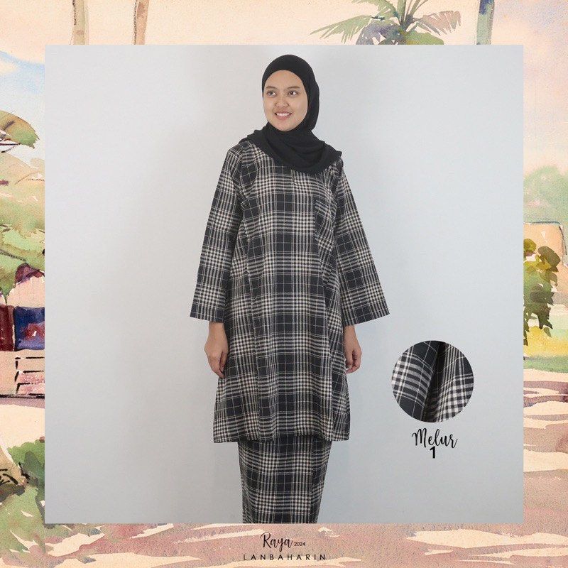 BAJU KURUNG HITAM KLASIK PREMIUM LINEN, Women's Fashion, Muslimah ...