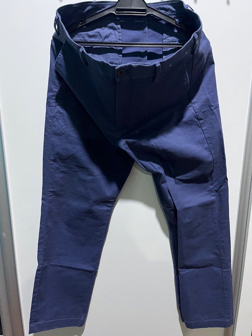 Blue Uniqlo Slack, Men's Fashion, Bottoms, Chinos on Carousell