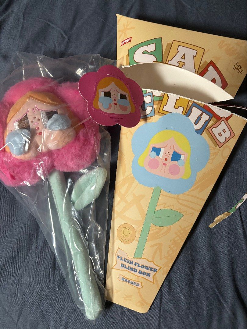 BNIP Crybaby Sad Club Plush Flower (Rogue Pink) Popmart, Hobbies & Toys ...