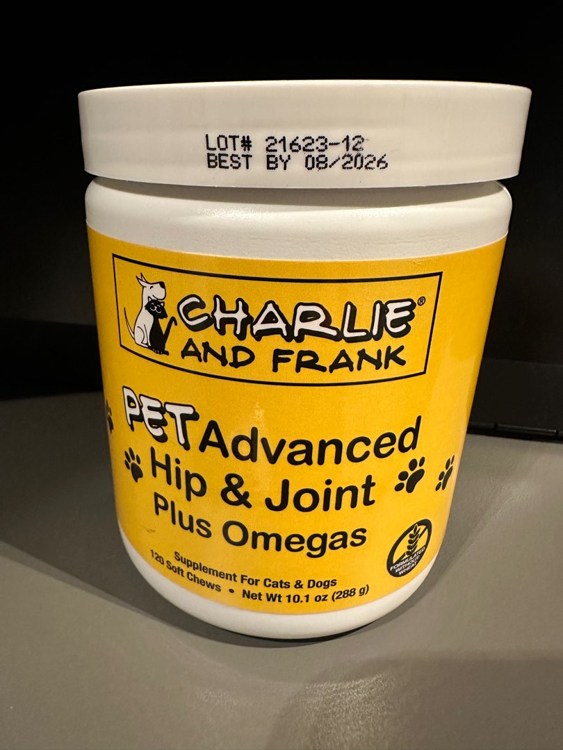BRAND NEW Charlie and Frank Pet Advanced Hip & Joint Plus Omegas (120 ...