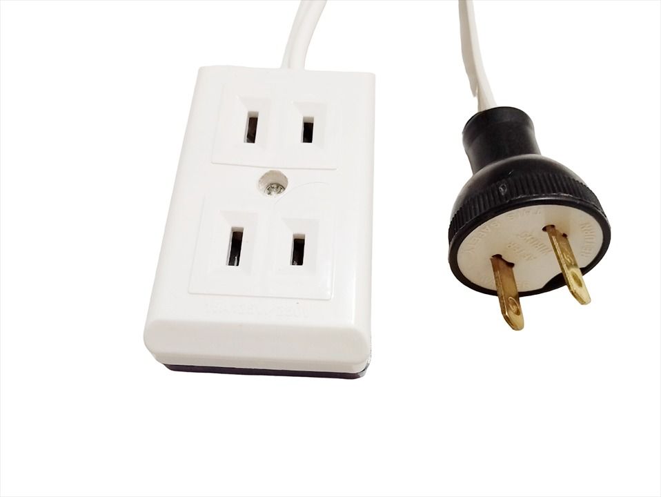 FLAT CORD EXTENSION #16-AWG 220V HEAVY DUTY, 2-GANG US TYPE with ...