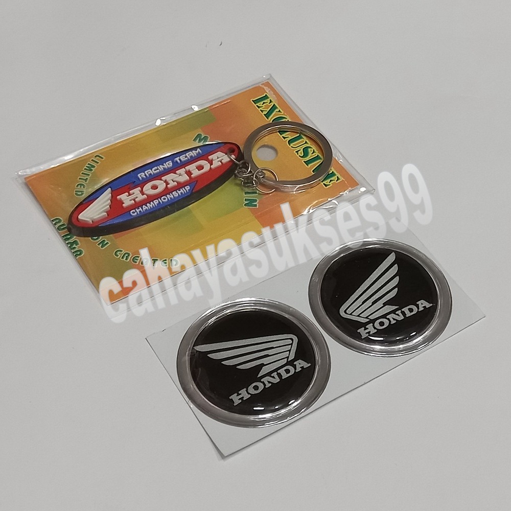 Gantungan Kunci Honda Karet Rubber Keychain Sticker Emblem Honda Bulat ...