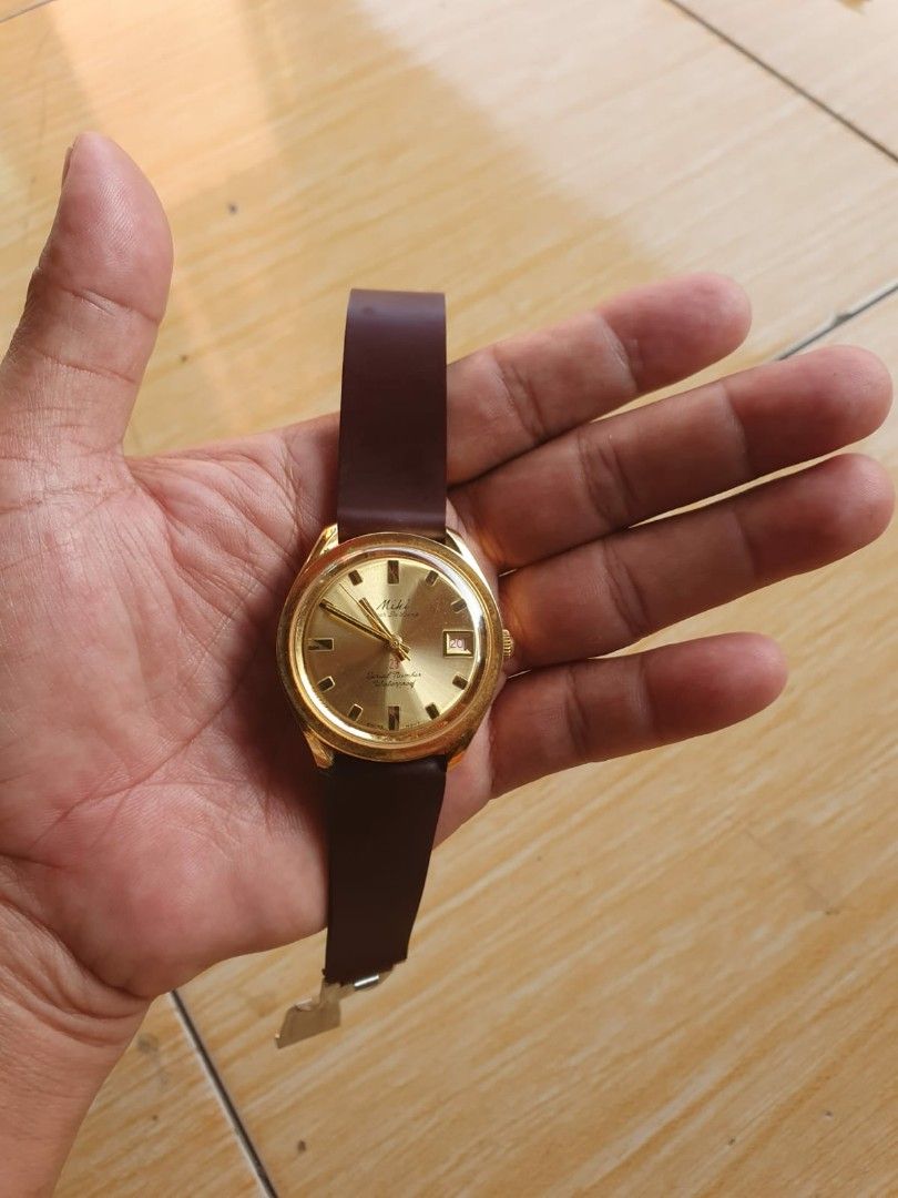 jam tangan pria miki gold tanggal nos normal, Antik, Jam & Perhiasan di ...