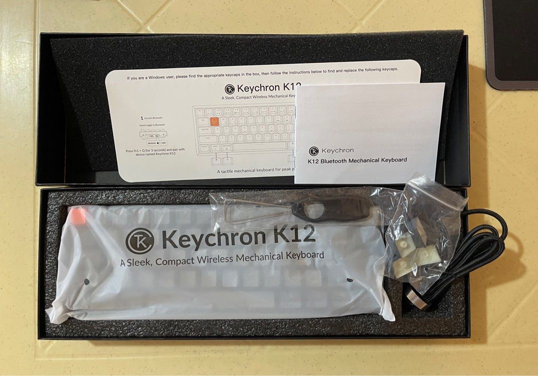 Keychron K12 Mechanical Keyboard (60% Layout, Wired/Bluetooth, White ...