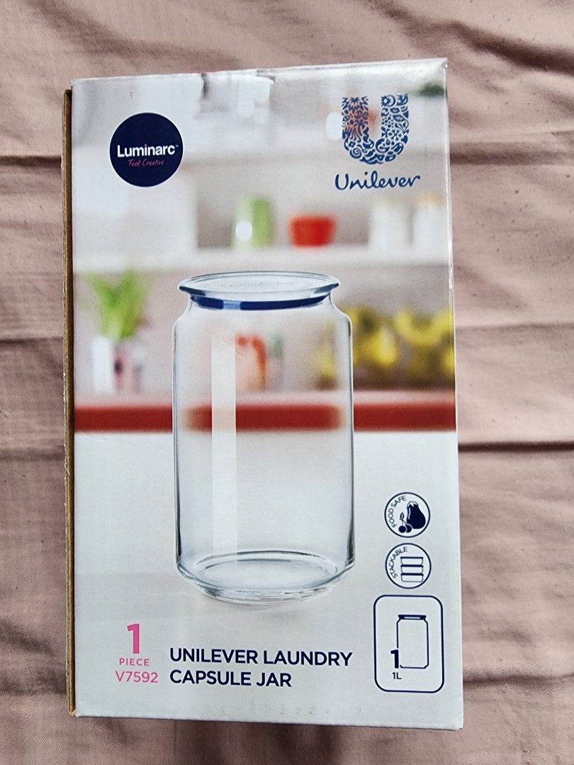 Luminarc Glass Jar 1.0 litre, Furniture & Home Living, Kitchenware ...