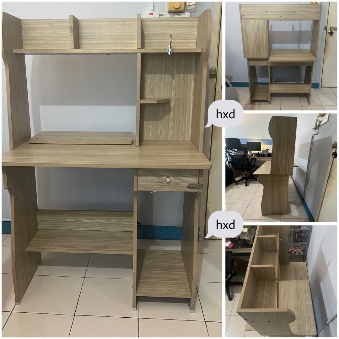 Computer Study Table Meja Komputer Belajar Tawau 3' x 2.5', Furniture ...
