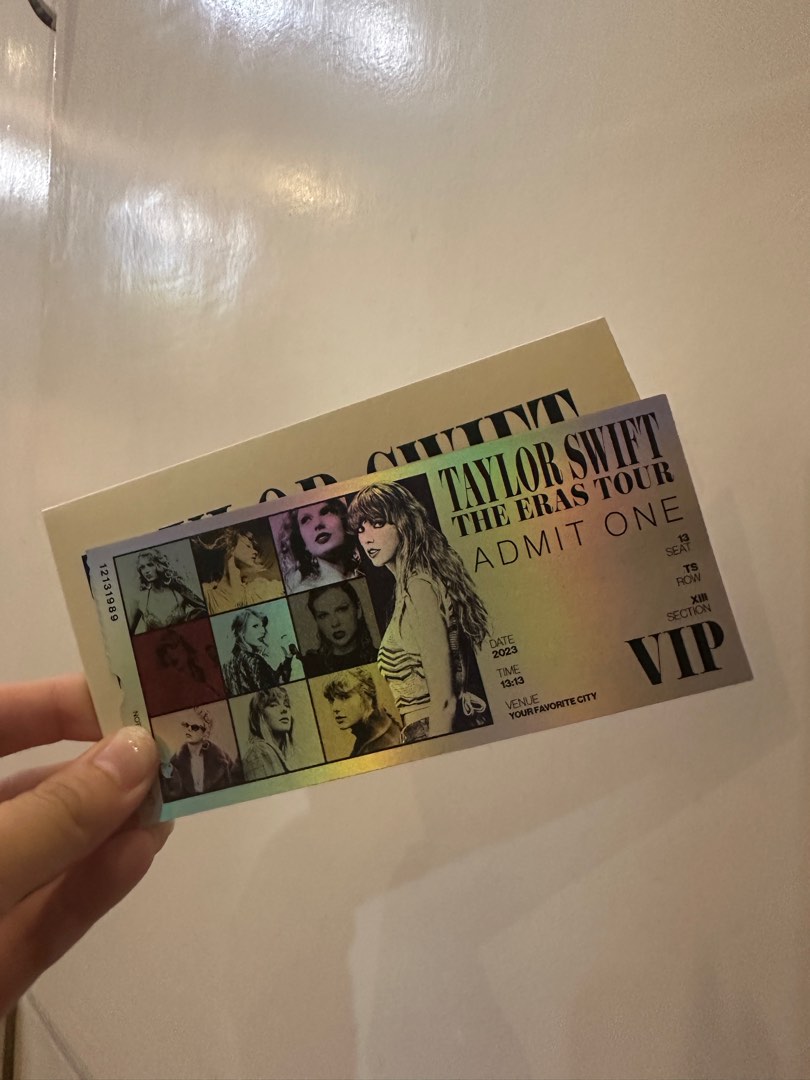 Official Taylor Swift Commemorative Holographic VIP Ticket (2023 ...