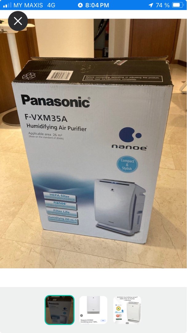 Panasonic Air Humidifier, TV & Home Appliances, Air Purifiers ...