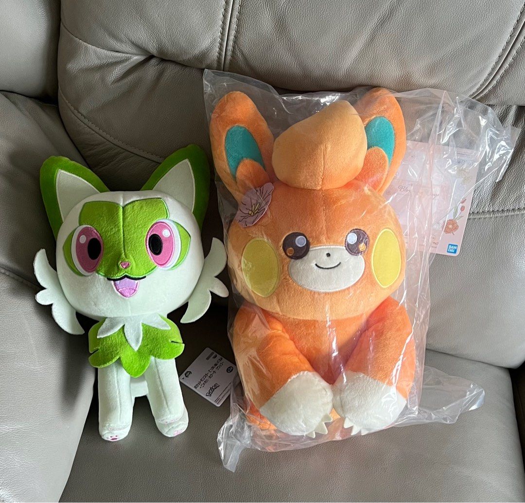 Authentic Pokemon Nyaoha Sprigatito Pamo Pawmi Plush Kuji Blooming days ...