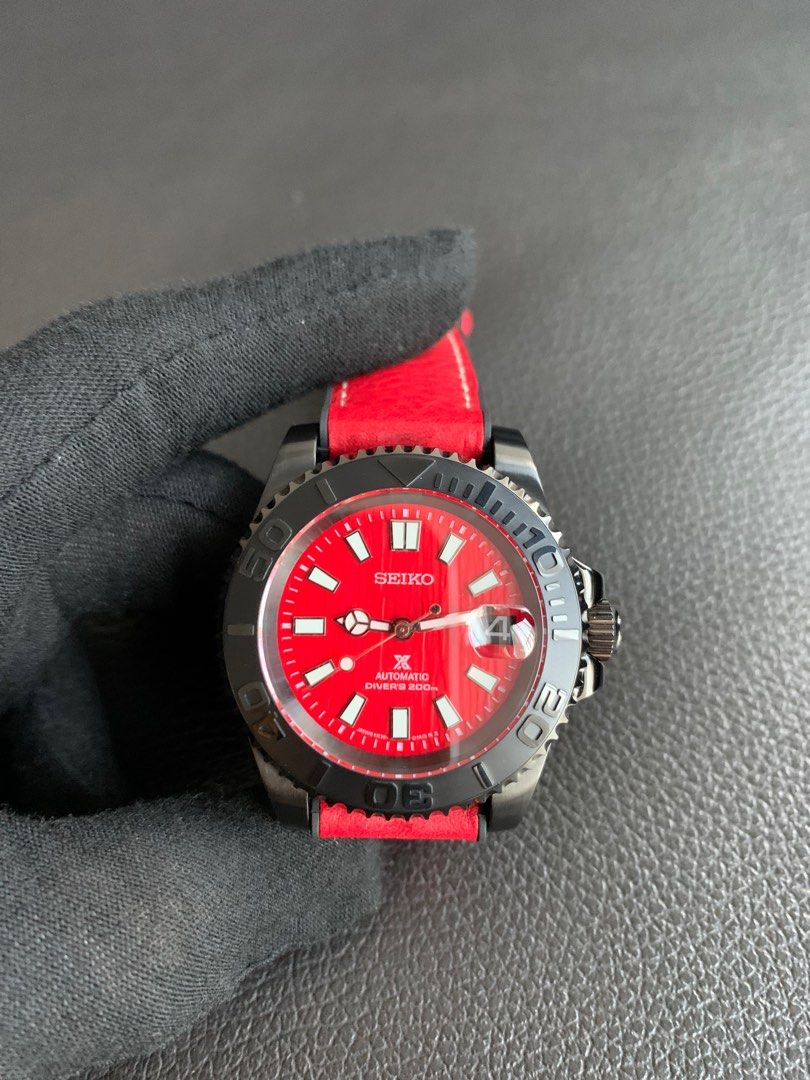 Seiko NH35 Red Diver, Luxury, Watches on Carousell