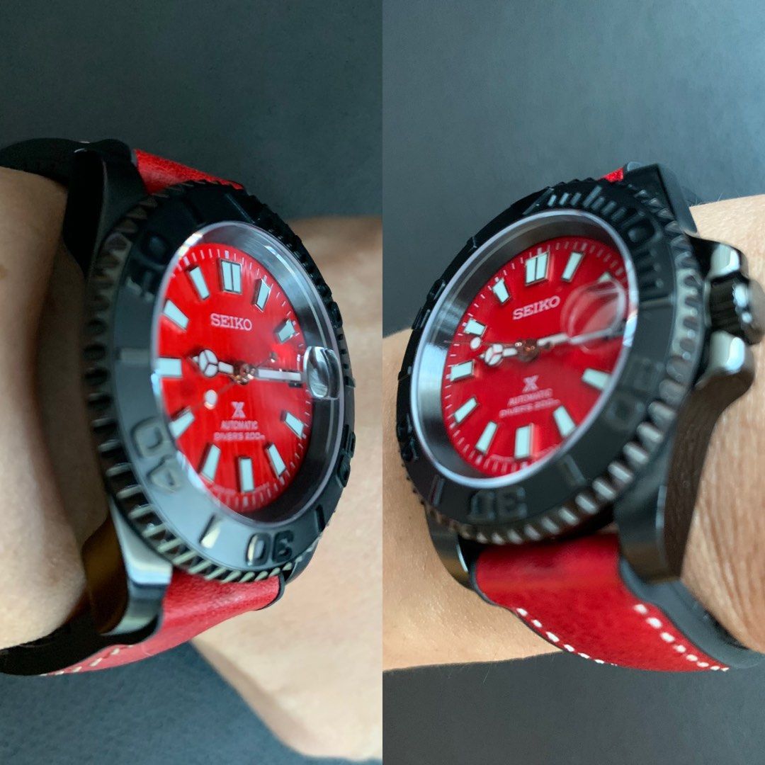 Seiko NH35 Red Diver, Luxury, Watches on Carousell