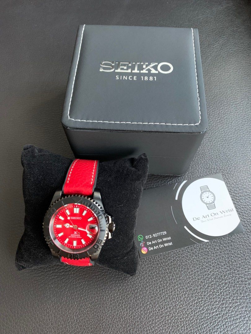 Seiko NH35 Red Diver, Luxury, Watches on Carousell