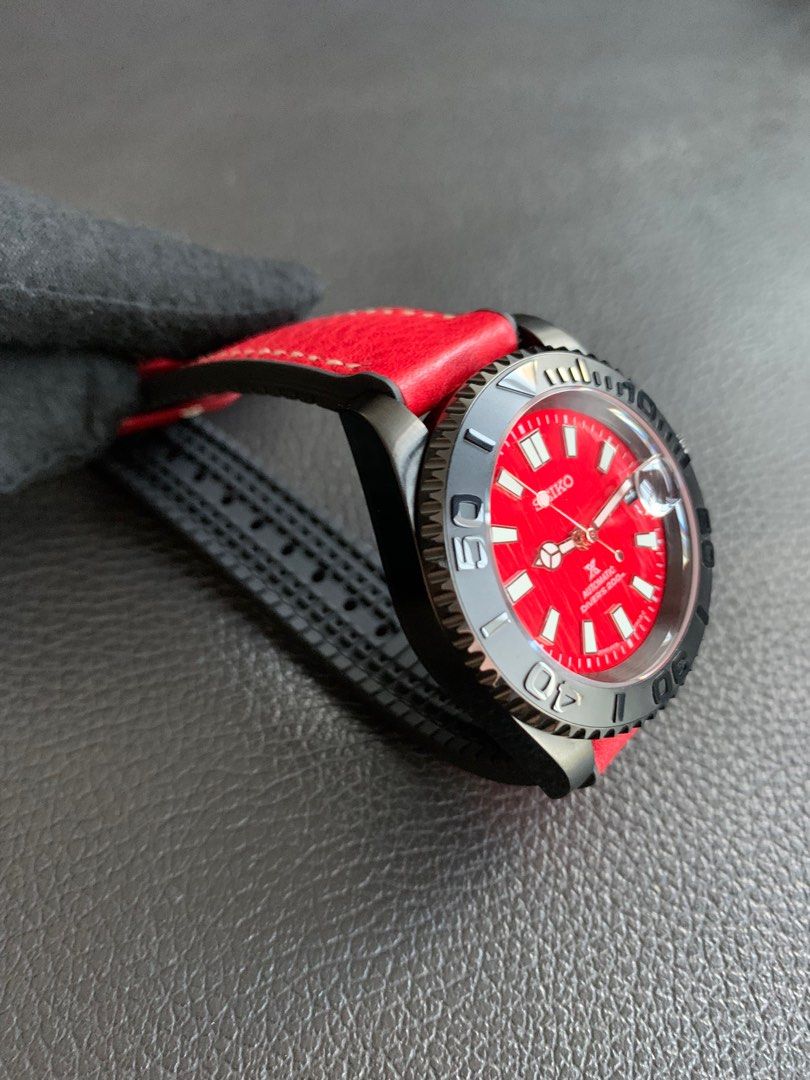 Seiko NH35 Red Diver, Luxury, Watches on Carousell