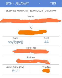 Tiket bas sani TBS KE MARANG, Tickets & Vouchers, Local Attractions and ...