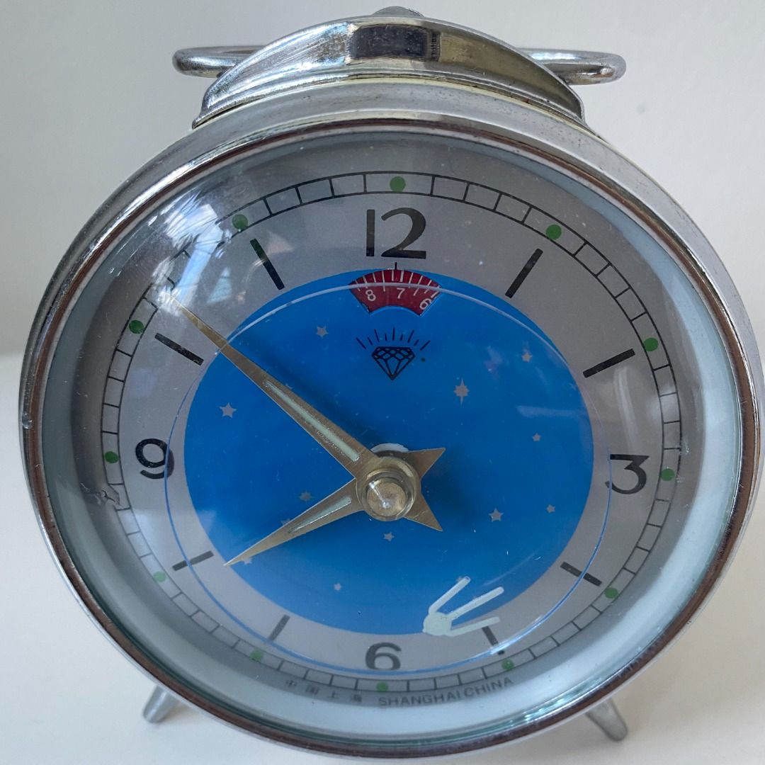Vintage 1950s Diamond Space Age Sputnik Rocket Wind-up Alarm Clock ...