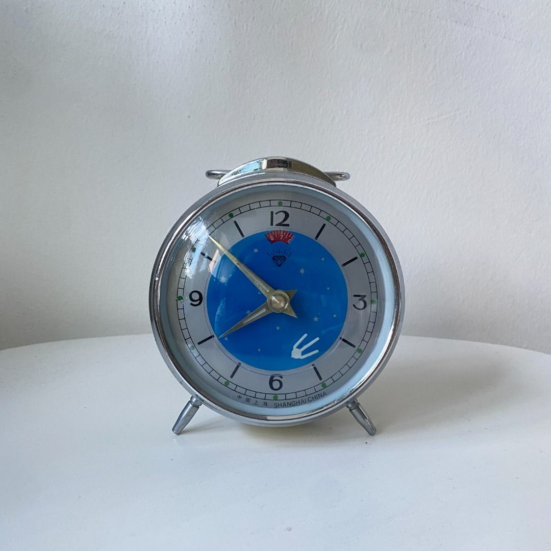 Vintage 1950s Diamond Space Age Sputnik Rocket Wind-up Alarm Clock ...