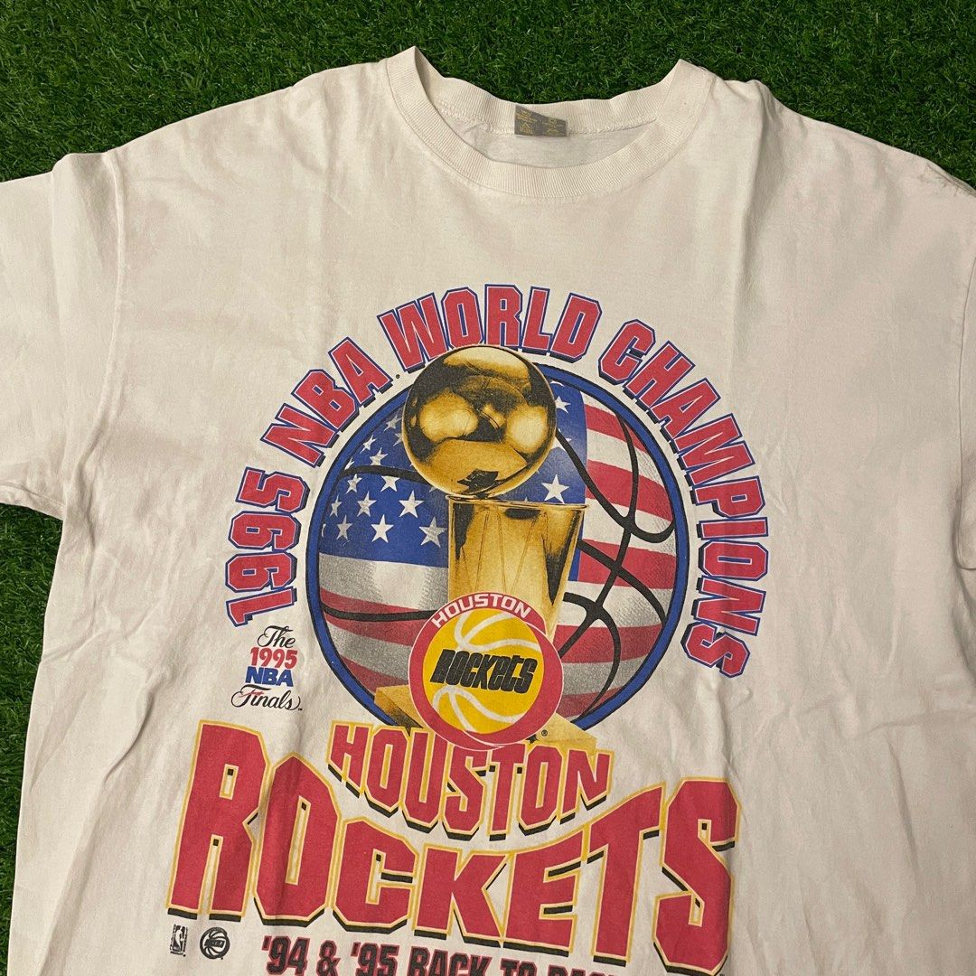 Vintage 1995 Houston Rockets Back to Back NBA Champions Shirt, Men's ...