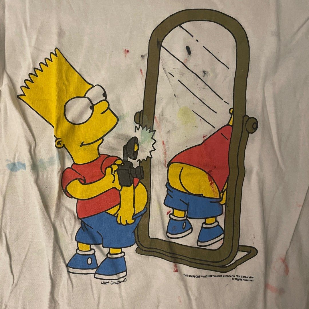 Vintage 1999 The Simpsons Bart Simpson Solo Mirror Selfie Shirt, Men's ...