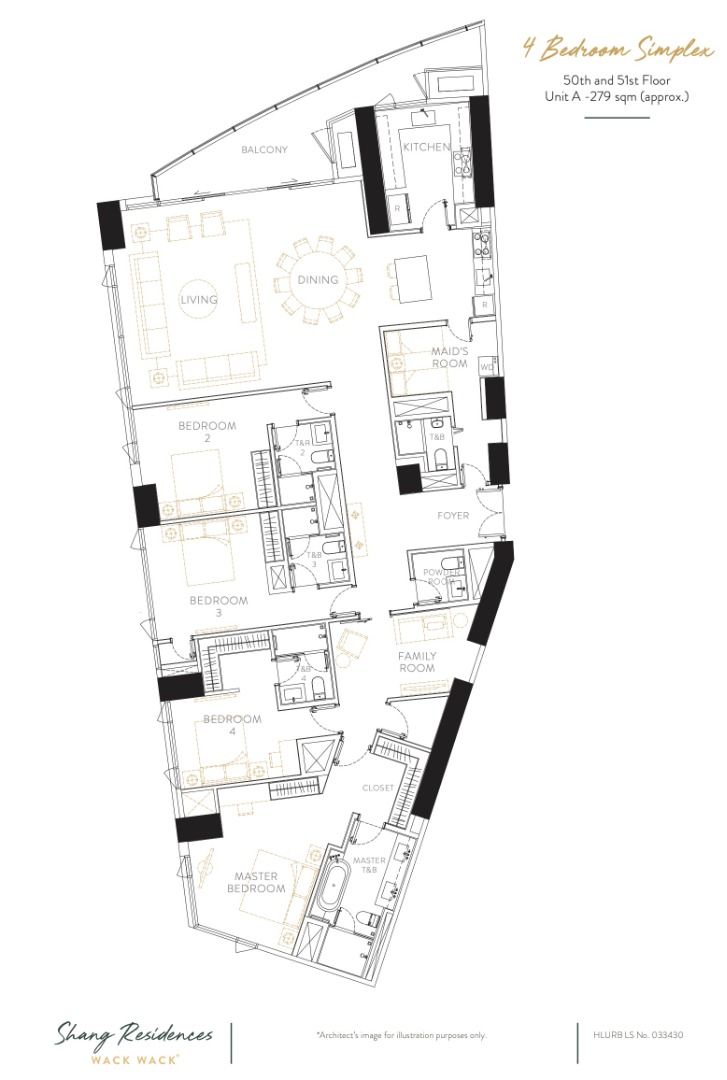 (P308k/sqm) 4BR Simplex Penthouse at Shang Residences at Wack Wack alternative to Aurelia ...