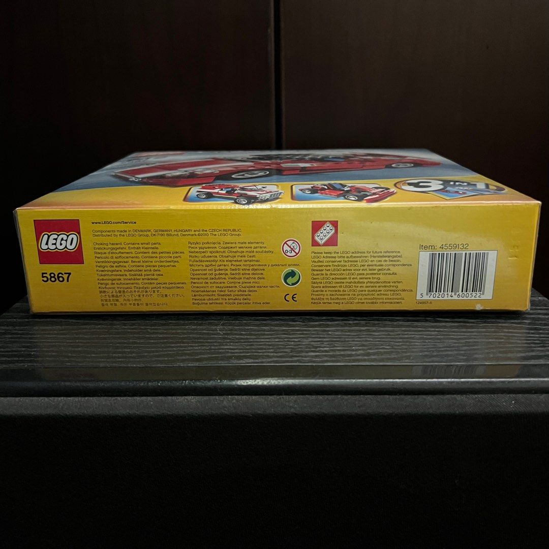 全新靚盒絕版樂高紅色超級跑車 Lego 5867 Creator 3 in 1 Super Speedster Sports Car, 興趣及 ...