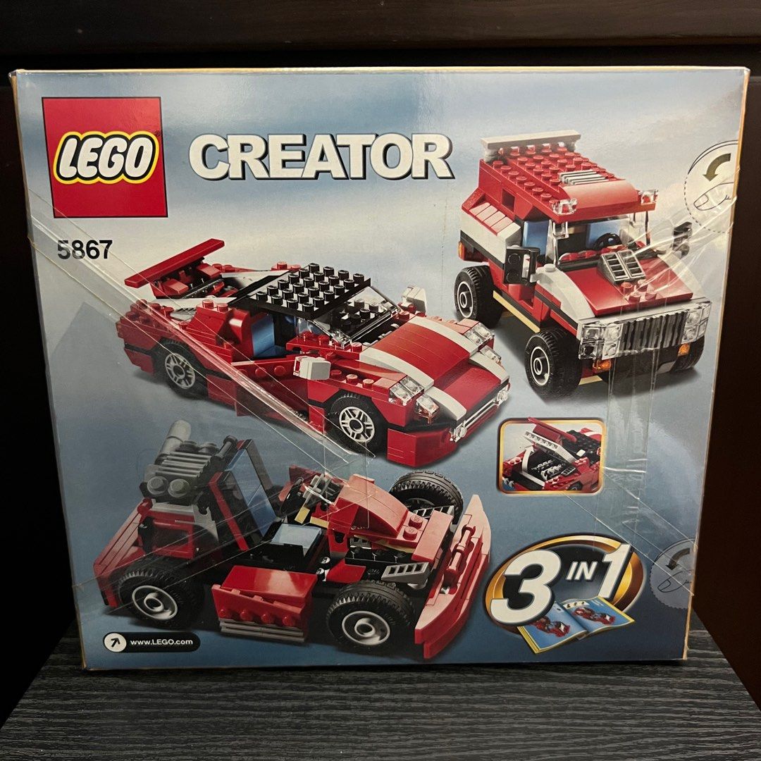 全新靚盒絕版樂高紅色超級跑車 Lego 5867 Creator 3 in 1 Super Speedster Sports Car, 興趣及 ...