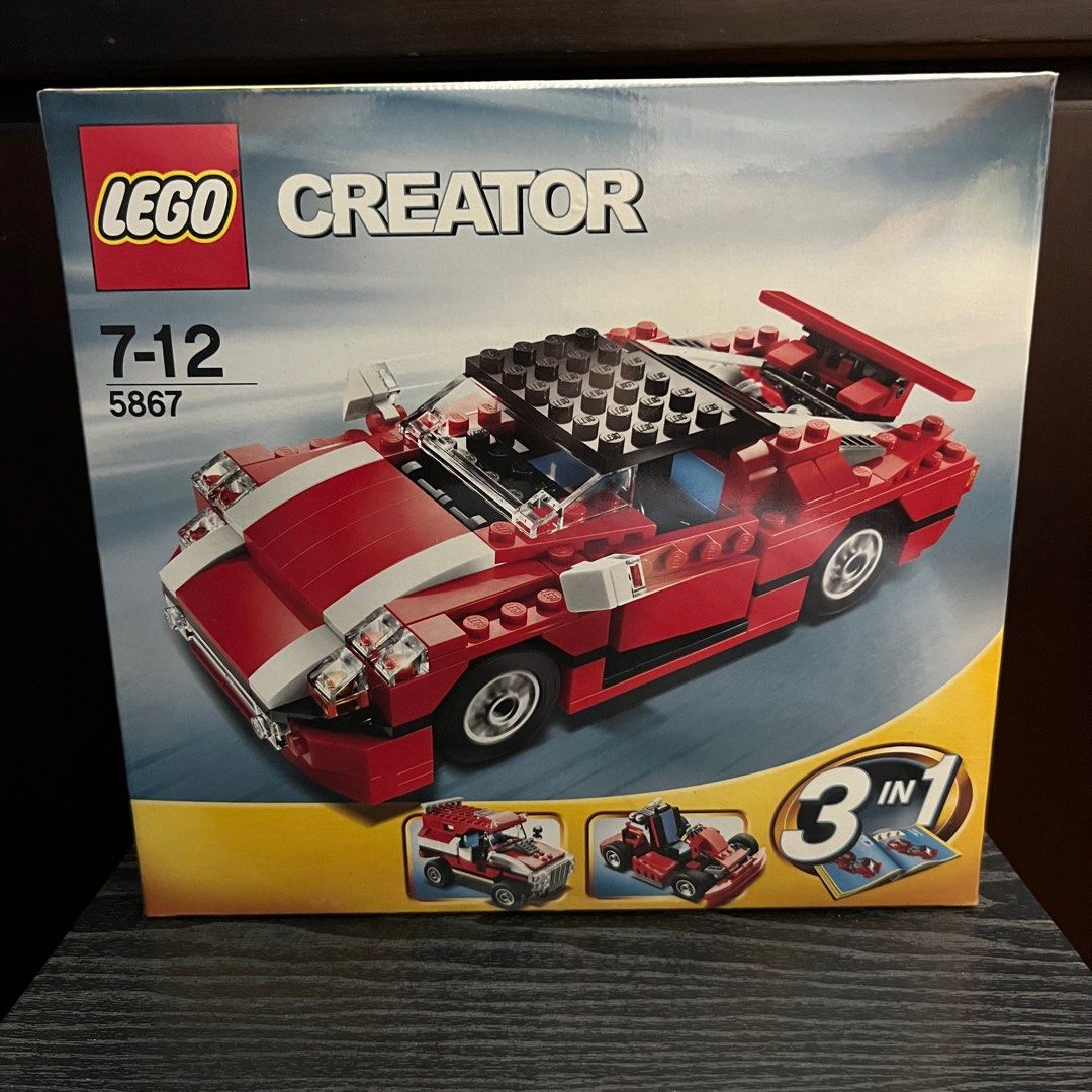 全新靚盒絕版樂高紅色超級跑車 Lego 5867 Creator 3 in 1 Super Speedster Sports Car, 興趣及 ...