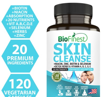 Biofinest Acne Skin Cleanse Supplement - Niacin Biotin Vitamin - Scar ...