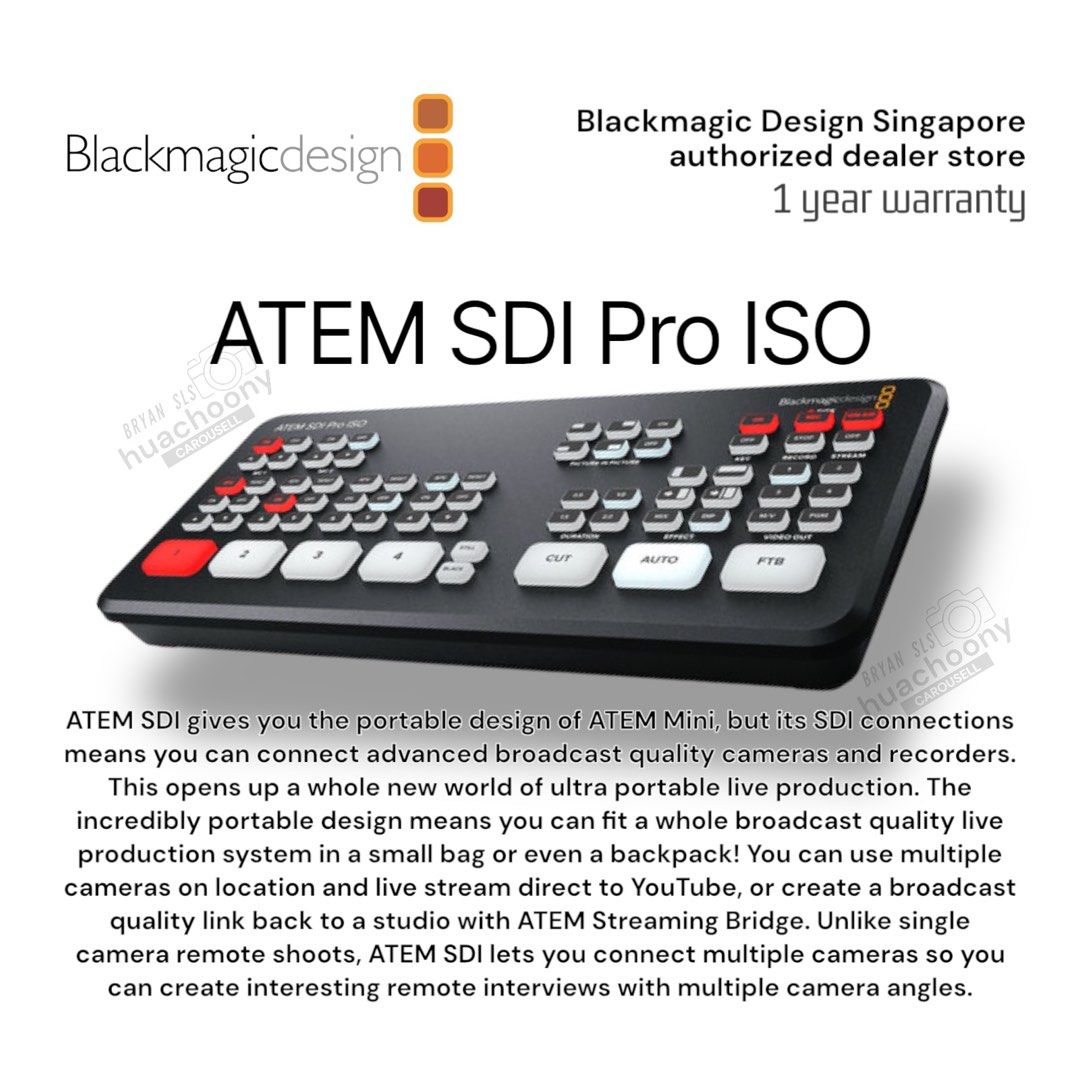 Blackmagic Design ATEM SDI Pro ISO Switcher 2024, TV & Home Appliances ...