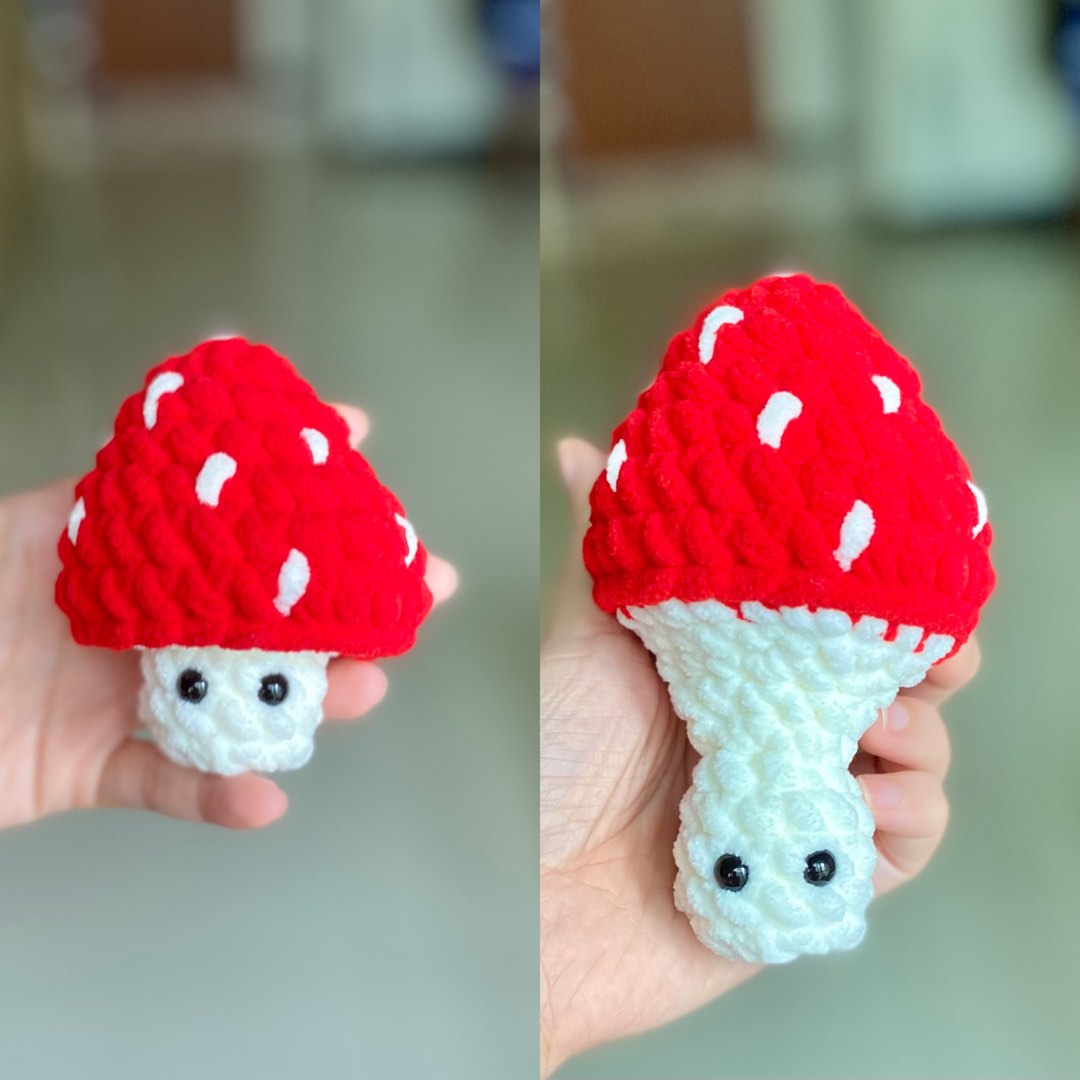 Crochet Popping Mushroom, Hobbies & Toys, Stationery & Craft, Handmade ...