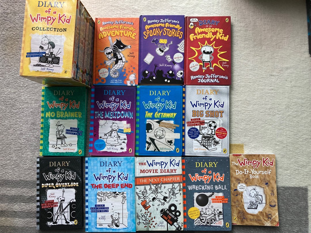 Diary of Wimpy kid book set + Wimpy kid story 獨立書, 興趣及遊戲, 書本 & 文具, 小朋友書 ...