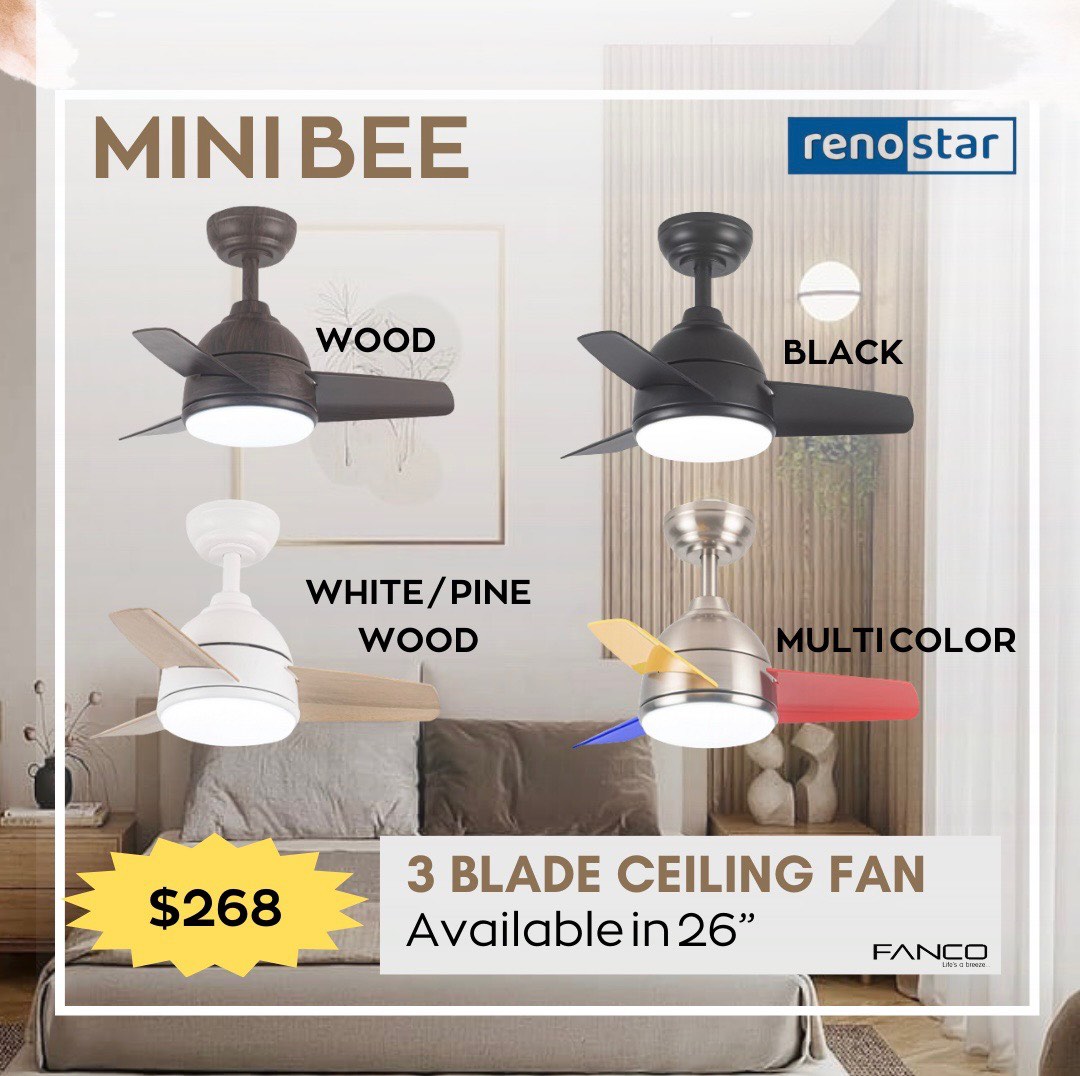 Fanco Dc Ceiling Fan (Mini Bee), Furniture & Home Living, Lighting ...