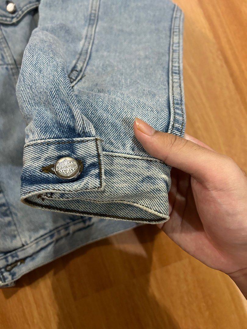 Harley Davidson Chopper Denim Jacket Rider, Men's Fashion, Coats ...