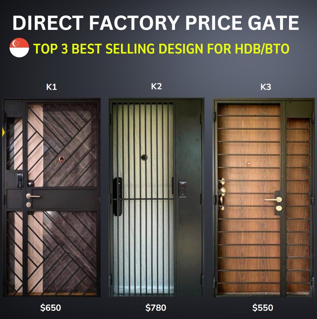 HDB/BTO Favourite Gate Design | Free Installation | Fast Installation ...